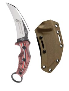 best.buy.damascus1 hunting knife survial red g10 fixed blade knife with kydex sheath prime qulity