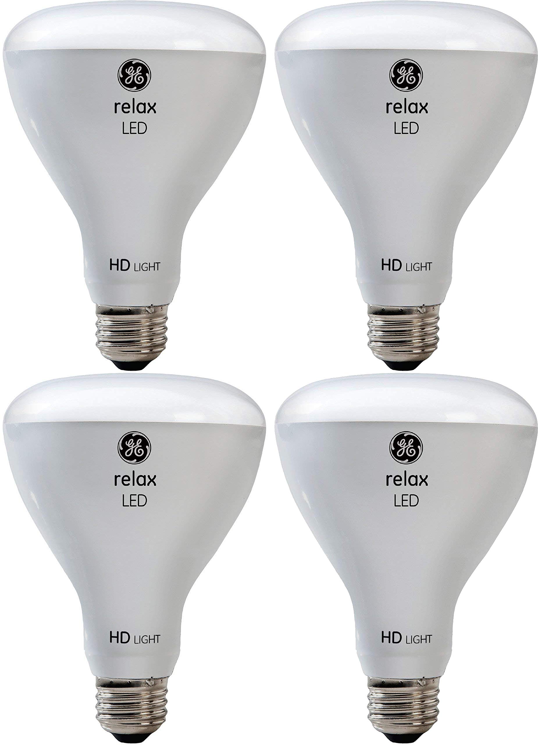 GE Lighting Relax LED Indoor Floodlight Bulb, 8 Watts (65 Watt Equivalent) Soft White HD Light, Medium Base, Dimmable (4 Pack)