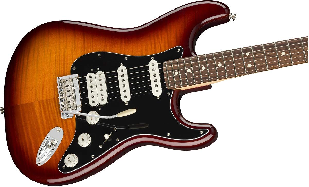 Fender Player Plus Top Stratocaster Electric Guitar, Tobacco Burst, Pau Ferro Fingerboard