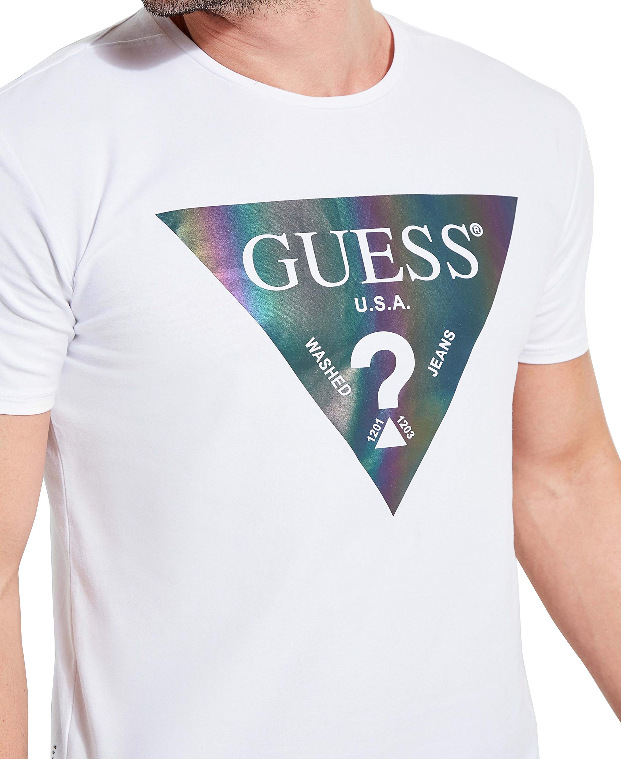 GUESS Men's Crewneck Short Sleeve Color Shades Tee