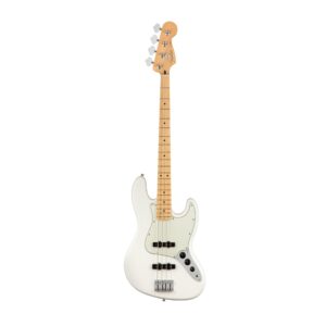 fender player jazz bass, polar white, maple fingerboard