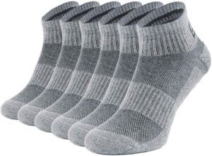 281z running cushion ankle low cut socks - athletic hiking sport workout (stone grey)(small 6 pairs)