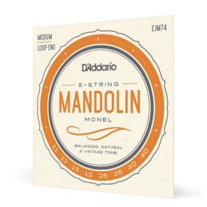 d'addario mandolin monel set, medium, 11-40 (ejm74)