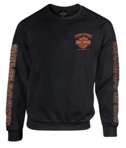 harley-davidson men's eagle piston fleece pullover sweatshirt, black (xl)