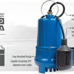 Little Giant Select Series LG-S50T 115-Volt, 1/2 HP, 4300 GPH Cast Iron Sump Pump with Tethered Switch, Blue, 14942675