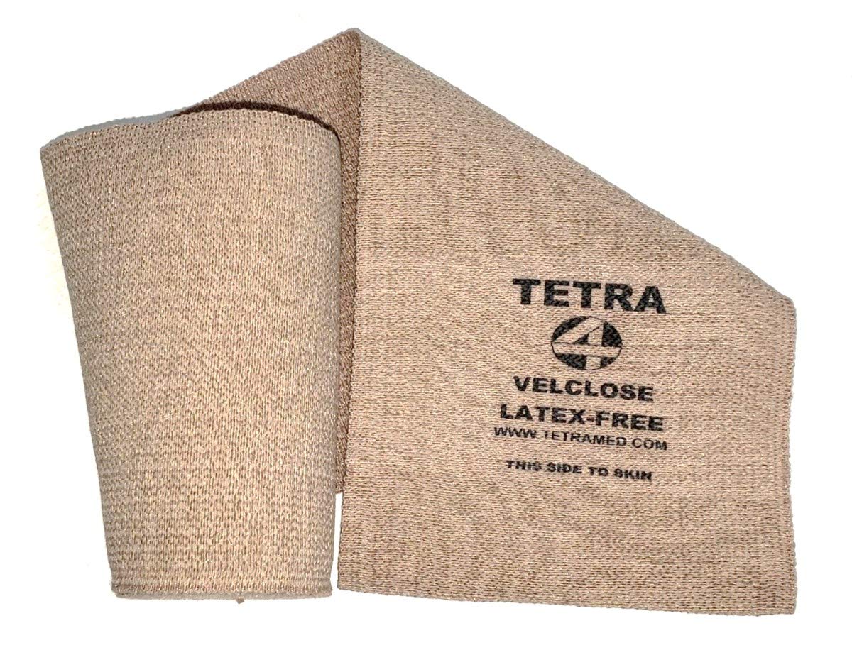 Tetra Elastic Bandage Velclose Single Clip Free Closure 6" x 5Yd (Stretched Length) Latex-Free, 10 per Box