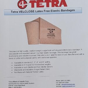 Tetra Elastic Bandage Velclose Single Clip Free Closure 6" x 5Yd (Stretched Length) Latex-Free, 10 per Box