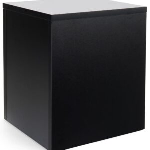 Displays2go Black Retail Display Pedestal with Collapsible Design – Black (WDCUBEBLK1)