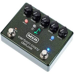 MXR M292 Carbon Copy Deluxe Analog Delay Pedal Bundle w/4 Cables, 9V Power Supply, and Dunlop Polishing Cloth