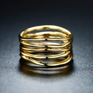 Barzel 18K Gold Plated Statement Ring For Women, Trendy Statement Ring, Sizes 5-10 - Made in Brazil