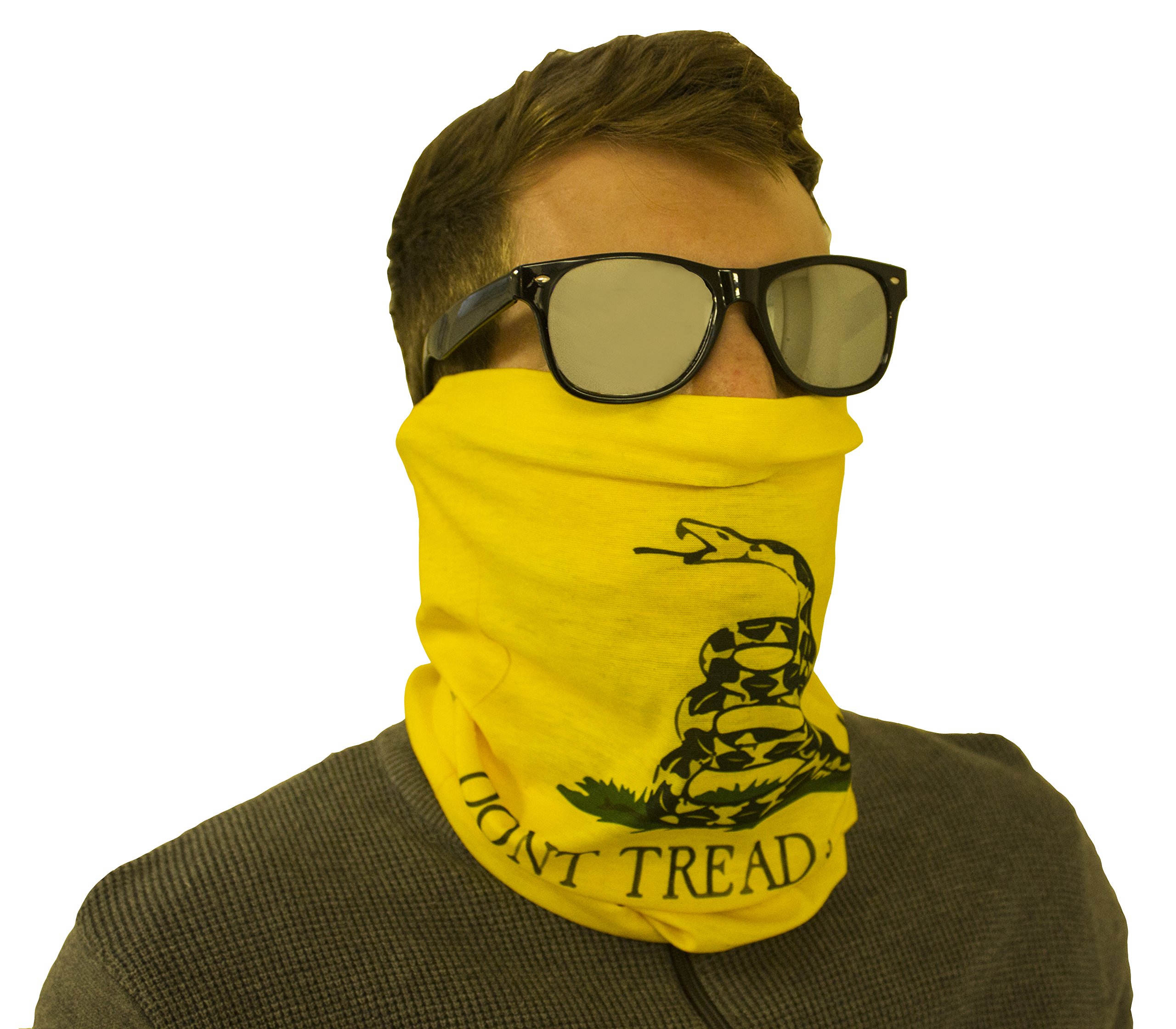 International Tie Gadsden 'Don't Tread on Me' Bandana – Face Mask, Soft & Breathable Material Multi-Functional Neck Gaiter, Balaclava, Sunmask or Headband (Don't Tread on Me)