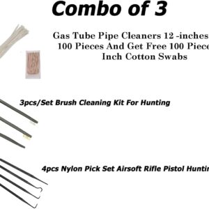 Gas Tube Pipe Cleaners 12 -inches Long, 100 Pieces and Get Free 100 Piece of 6 Inch Cotton Swabs