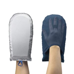 conair complete care protective garment steaming mitt, silver and blue