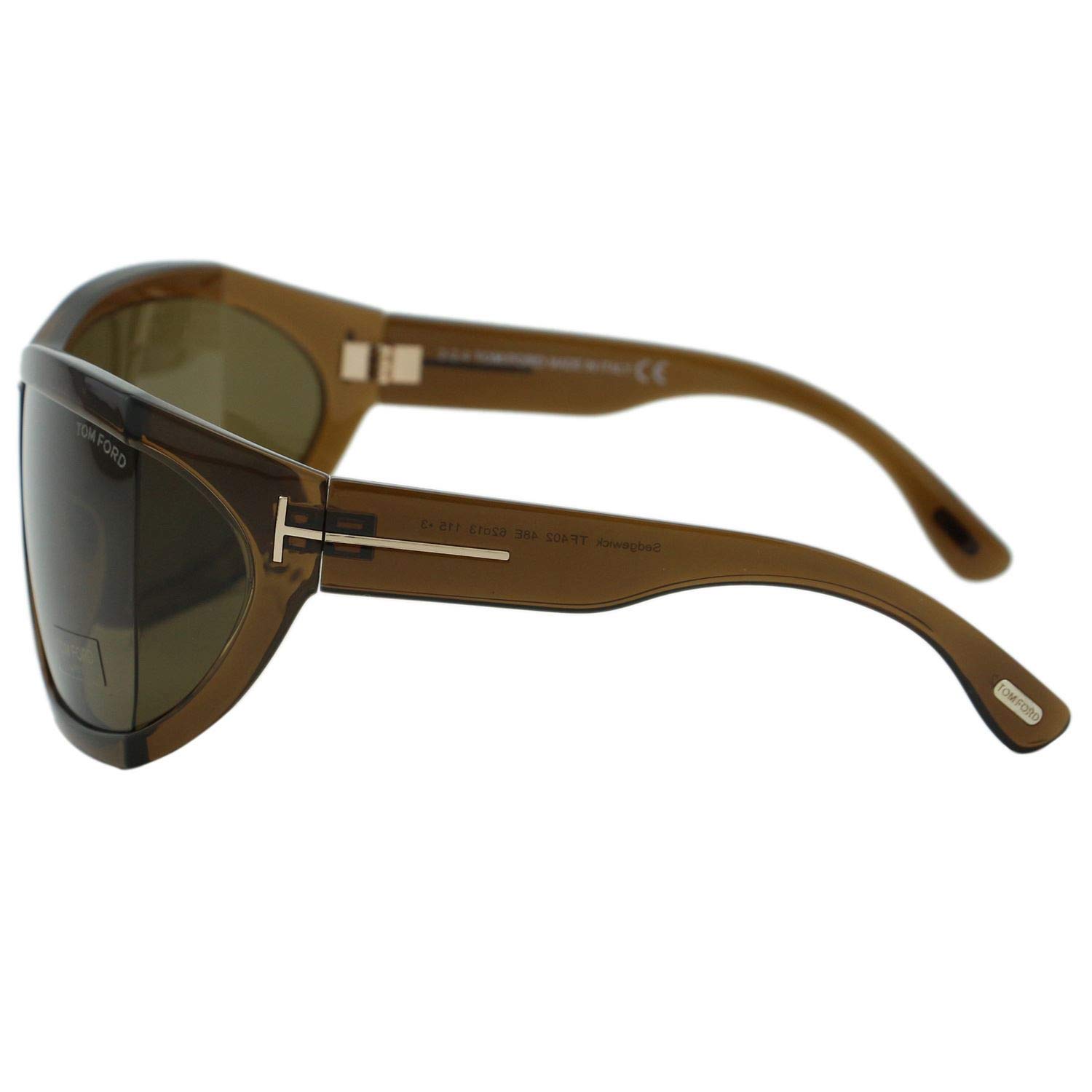 Tom Ford Wrap Sunglasses TF402 Sedgewick 48E Transparent Brown FT0402