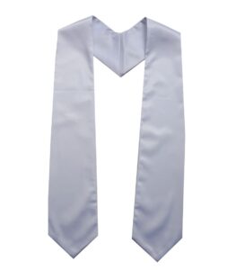 grad days unisex children plain graduation stole 50'' long white