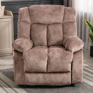 CANMOV Power Lift Recliner Chair for Elderly- Heavy Duty and Safety Motion Reclining Mechanism-Antiskid Fabric Sofa Living Room Chair with Overstuffed Design, Camel