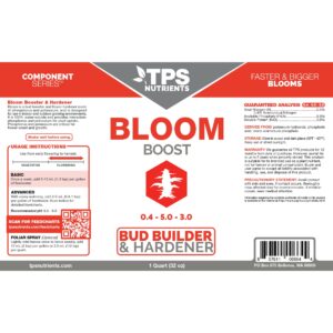 bloom bud builder & flower hardener plant nutrient and supplement, triggers fast flowering by tps nutrients, 1 quart (32 oz)