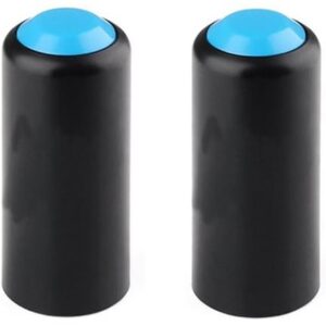 Microphone Cover 4pcs Microphones Battery Cover Wireless Mic Battery Screw on Cover for PGX2/4SLX24/SM58/PG58/ (Blue)