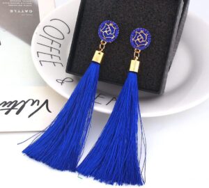 zealmer colorful tassel earrings for women bohemian long dangle drop statement earrings fashion jewelry for birthday christmas valentines day gift