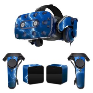 mightyskins skin compatible with htc vive pro vr headset - lightning storm | protective, durable, and unique vinyl decal wrap cover | easy to apply, remove, and change styles | made in the usa