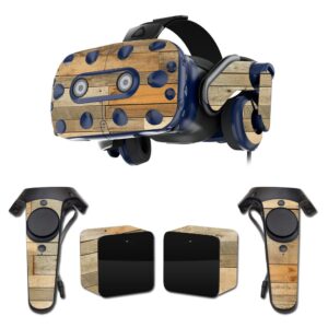 mightyskins skin compatible with htc vive pro vr headset - reclaimed wood | protective, durable, and unique vinyl decal wrap cover | easy to apply, remove, and change styles | made in the usa