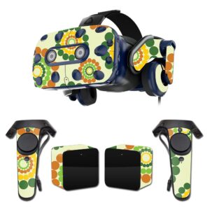 mightyskins skin compatible with htc vive pro vr headset - hippie flowers | protective, durable, and unique vinyl decal wrap cover | easy to apply, remove, and change styles | made in the usa