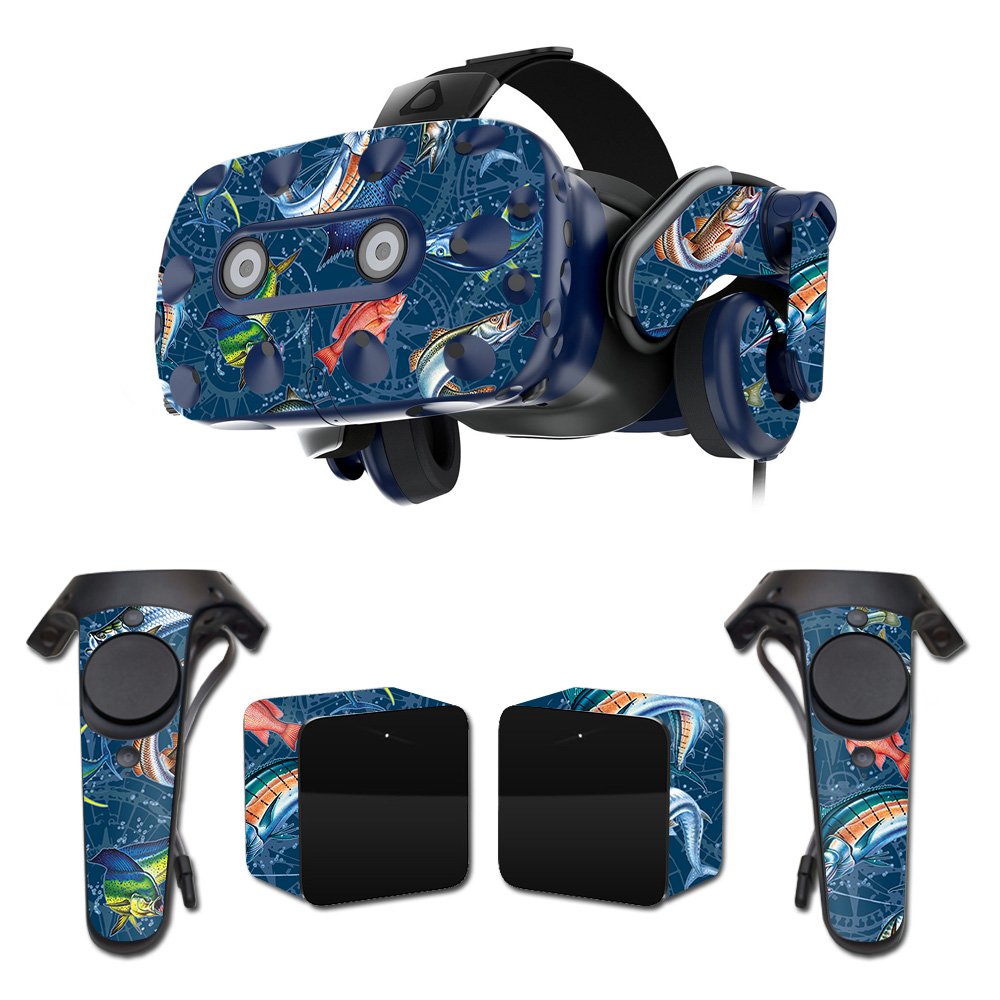 MightySkins Skin Compatible with HTC Vive Pro VR Headset - Saltwater Compass | Protective, Durable, and Unique Vinyl Decal wrap Cover | Easy to Apply, Remove, and Change Styles | Made in The USA