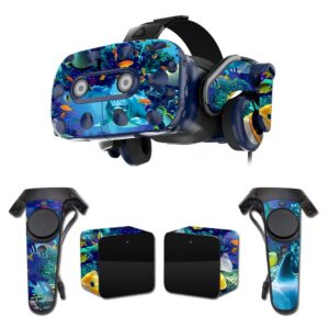 mightyskins skin compatible with htc vive pro vr headset - ocean friends | protective, durable, and unique vinyl decal wrap cover | easy to apply, remove, and change styles | made in the usa