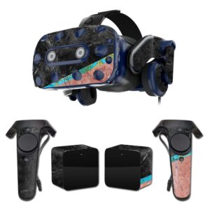 mightyskins skin compatible with htc vive pro vr headset - cut marble | protective, durable, and unique vinyl decal wrap cover | easy to apply, remove, and change styles | made in the usa