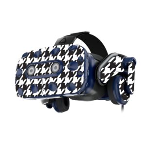 mightyskins skin compatible with htc vive pro vr headset - houndstooth | protective, durable, and unique vinyl decal wrap cover | easy to apply, remove, and change styles | made in the usa