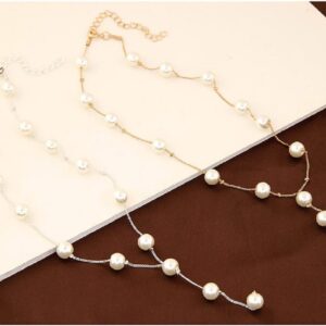 Faux Pearl Necklace Earring Bracelet Jewelry Set, Delicate and Classy Costume jewelry Favors