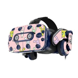 mightyskins skin compatible with htc vive pro vr headset - bunny bunches | protective, durable, and unique vinyl decal wrap cover | easy to apply, remove, and change styles | made in the usa