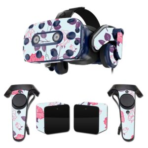 mightyskins skin compatible with htc vive pro vr headset - vintage floral | protective, durable, and unique vinyl decal wrap cover | easy to apply, remove, and change styles | made in the usa