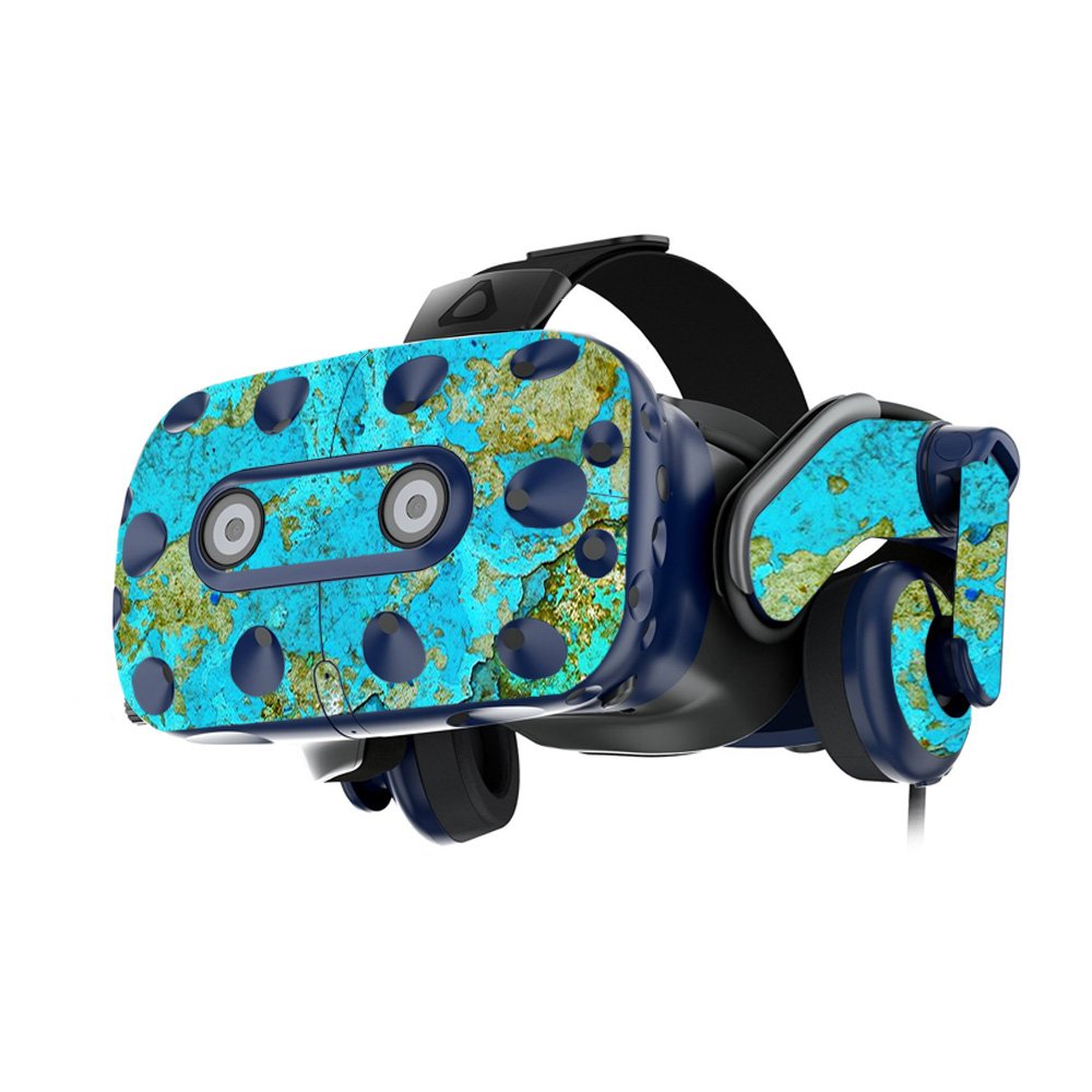 MightySkins Skin Compatible with HTC Vive Pro VR Headset - Teal Marble | Protective, Durable, and Unique Vinyl Decal wrap Cover | Easy to Apply, Remove, and Change Styles | Made in The USA