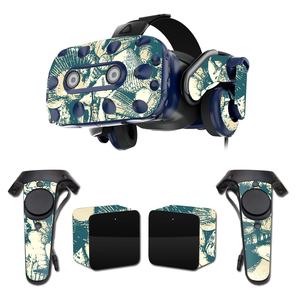 MightySkins Skin Compatible with HTC Vive Pro VR Headset - Tan Seashells | Protective, Durable, and Unique Vinyl Decal wrap Cover | Easy to Apply, Remove, and Change Styles | Made in The USA