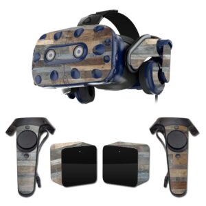 MightySkins Skin Compatible with HTC Vive Pro VR Headset - Gray Wood | Protective, Durable, and Unique Vinyl Decal wrap Cover | Easy to Apply, Remove, and Change Styles | Made in The USA