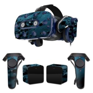 mightyskins skin compatible with htc vive pro vr headset - blue storm | protective, durable, and unique vinyl decal wrap cover | easy to apply, remove, and change styles | made in the usa