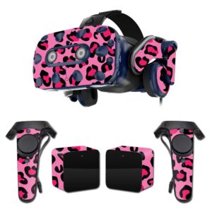 MightySkins Skin Compatible with HTC Vive Pro VR Headset - Pink Leopard | Protective, Durable, and Unique Vinyl Decal wrap Cover | Easy to Apply, Remove, and Change Styles | Made in The USA