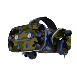 mightyskins skin compatible with htc vive pro vr headset - green camouflage | protective, durable, and unique vinyl decal wrap cover | easy to apply, remove, and change styles | made in the usa