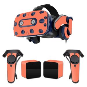 MightySkins Skin Compatible with HTC Vive Pro VR Headset - Solid Salmon | Protective, Durable, and Unique Vinyl Decal wrap Cover | Easy to Apply, Remove, and Change Styles | Made in The USA