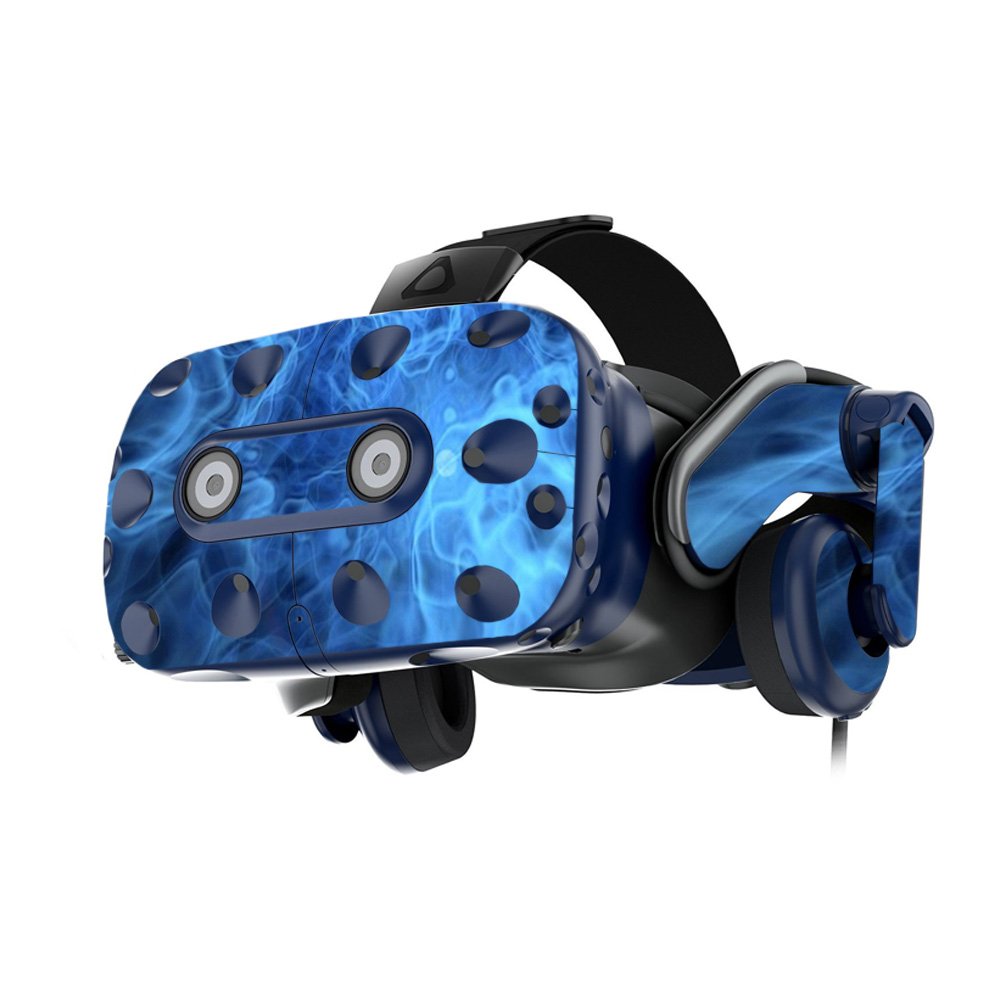 MightySkins Skin Compatible With HTC VIVE Pro VR Headset - Blue Mystic Flames | Protective, Durable, and Unique Vinyl Decal wrap cover | Easy To Apply, Remove, and Change Styles | Made in the USA