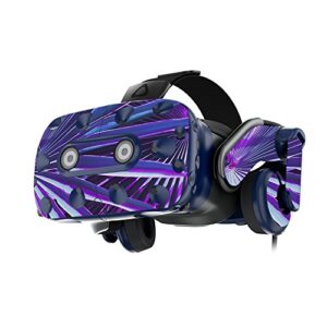 mightyskins skin compatible with htc vive pro vr headset - neon palms | protective, durable, and unique vinyl decal wrap cover | easy to apply, remove, and change styles | made in the usa