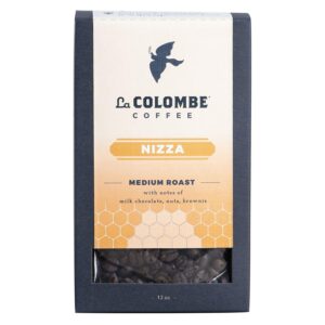 La Colombe Nizza Medium Roast Whole Bean Coffee - 12 Ounce, 4 Pack - Notes of Milk Chocolate, Nuts & Browniewith a Honey-Sweet Roasted Nuttiness