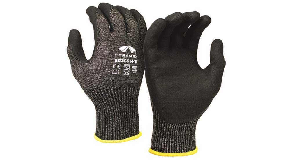 Pyramex GL603C5HT Series 18 Gauge PMXTECK HPPE Micro Foam Nitrile Safety Gloves ANSI Cut 4 Size Large