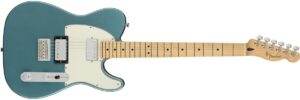 fender player telecaster hh electric guitar, with 2-year warranty, tidepool, maple fingerboard