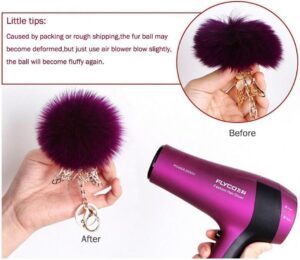 pom pom keychain genuine rabbit fur ball keychain fluffy accessories car bag charm