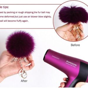 Pom Pom Keychain Genuine Rabbit Fur Ball Keychain Fluffy Accessories Car Bag Charm