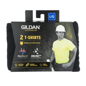 Gildan Adult DryBlend Workwear T-Shirts with Pocket, 2-Pack