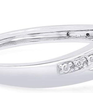 AFFY Sterling Silver Diamond Heart Ring (1/20 cttw, I-J Color, I3 Clarity)