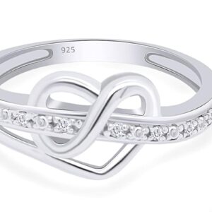 AFFY Sterling Silver Diamond Heart Ring (1/20 cttw, I-J Color, I3 Clarity)